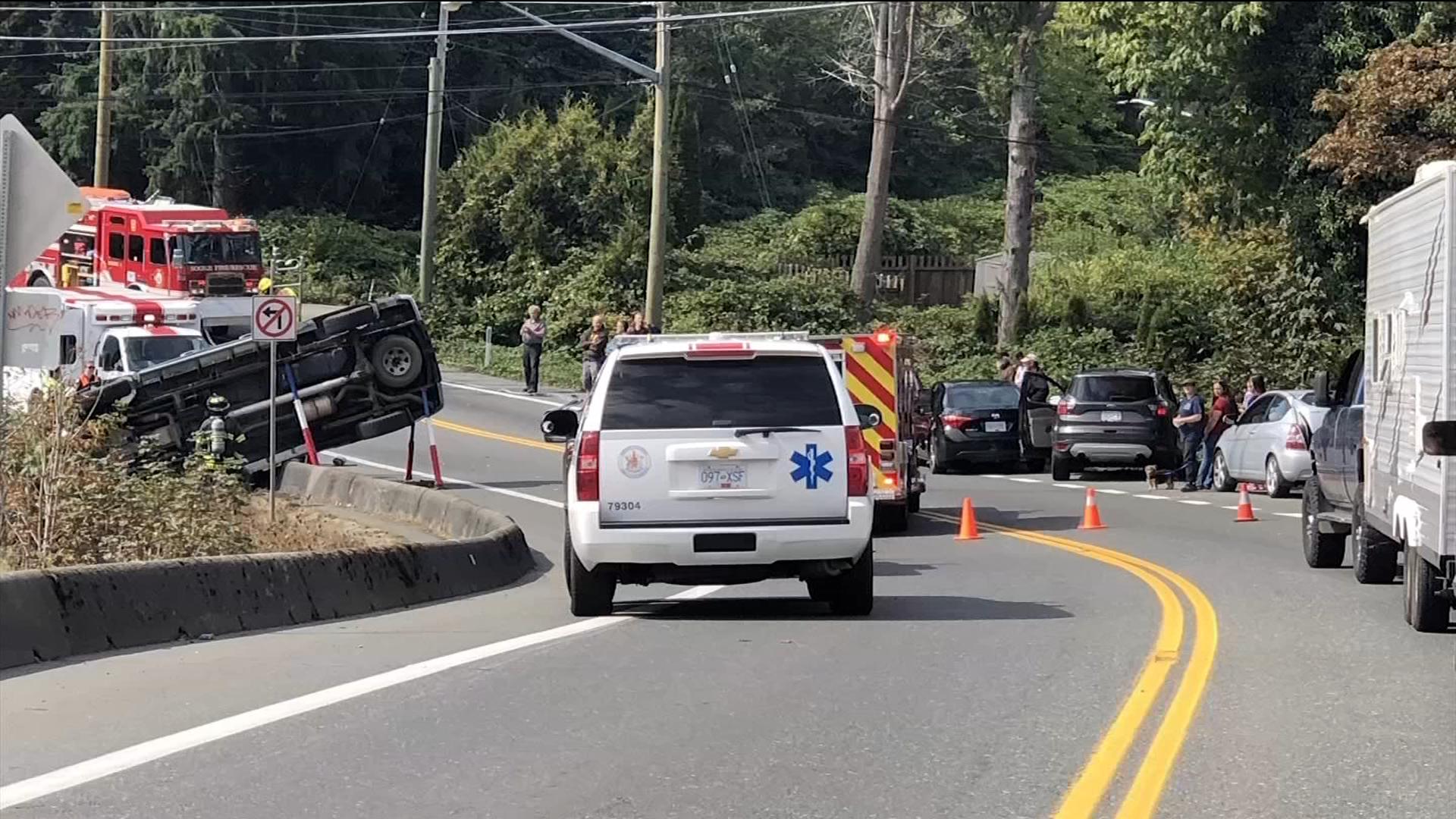 Serious collision on Sooke Road prompts calls for alternative route