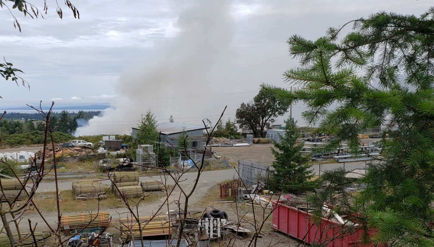 Fire in a wood pile at Parksville facility is contained: Errington Fire ...