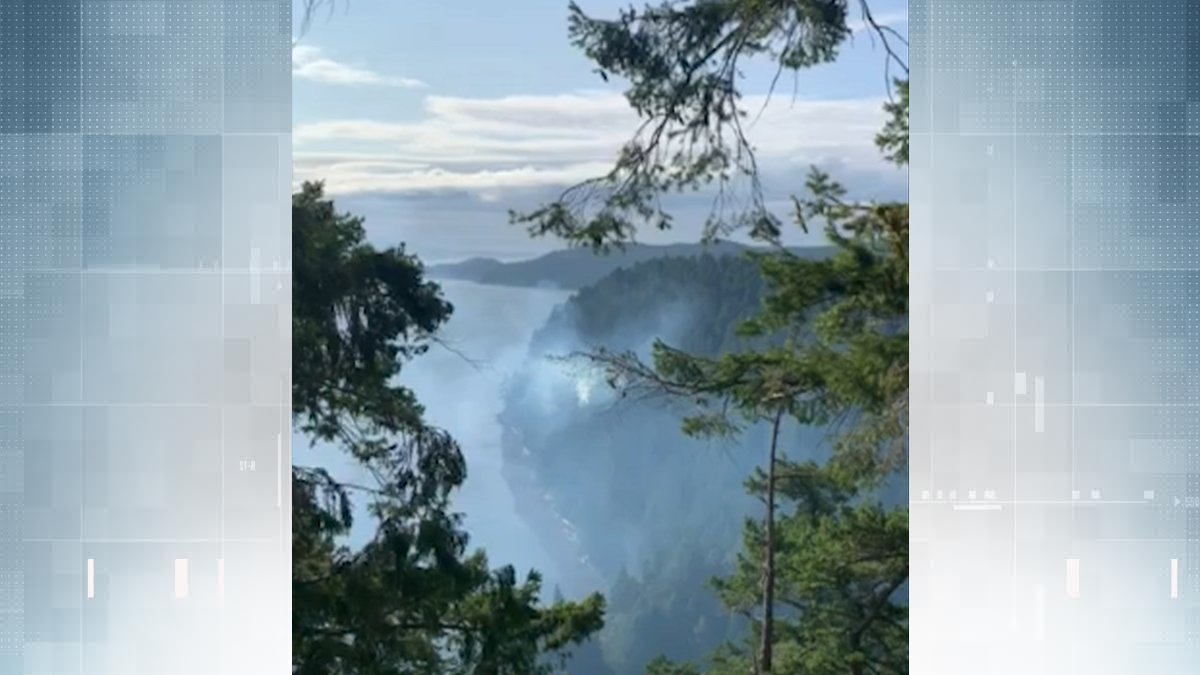 Firefighters 'mopping-up' forest fire burning on Pender Island mountain