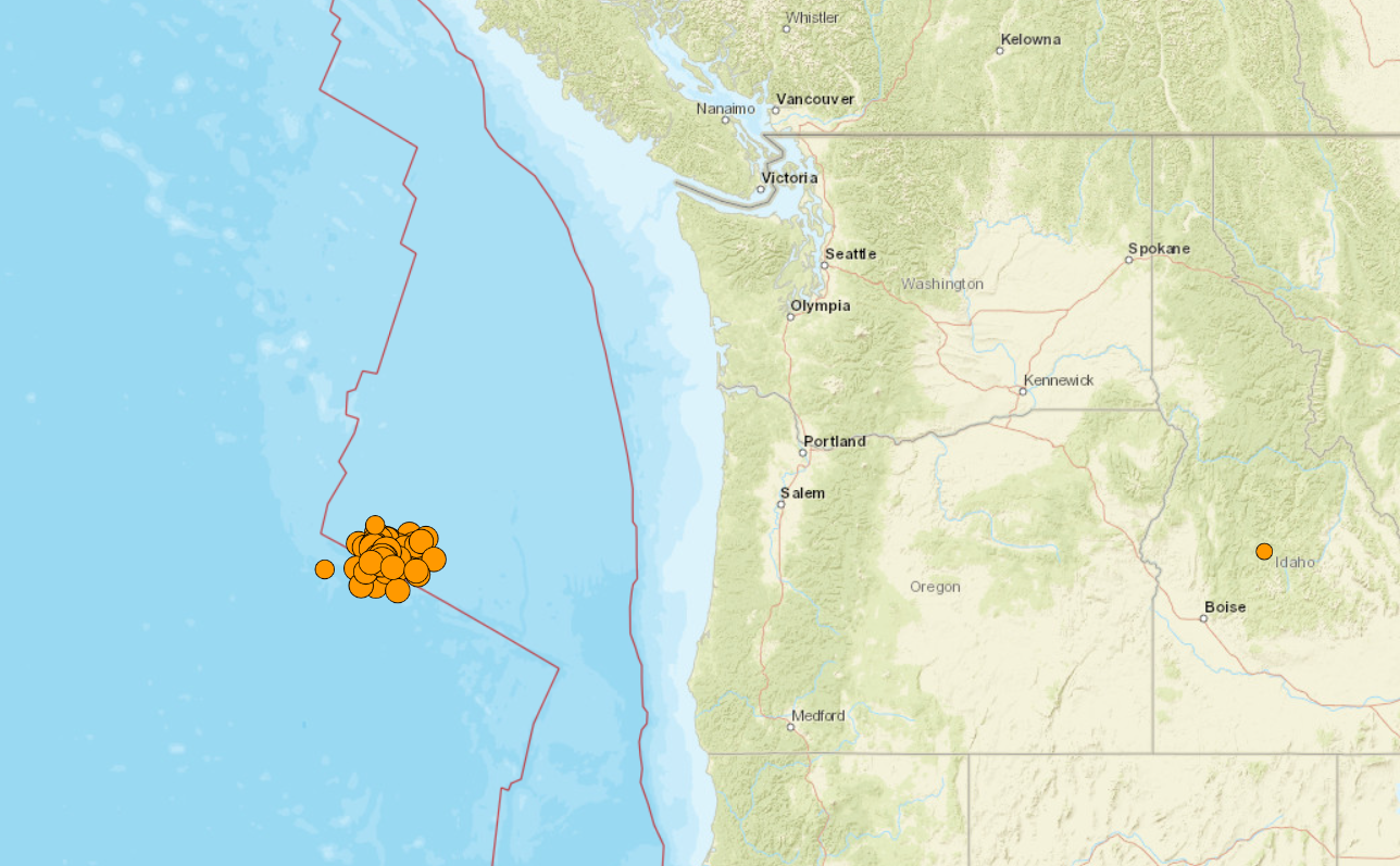 More than 50 earthquakes recorded off Oregon coast: USGS
