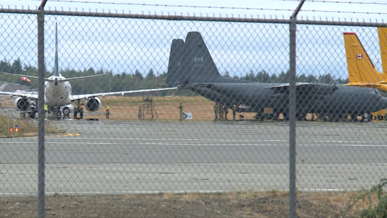 ‘Is that a piece of the wing?’ WestJet plane hits military aircraft in Comox airport crash